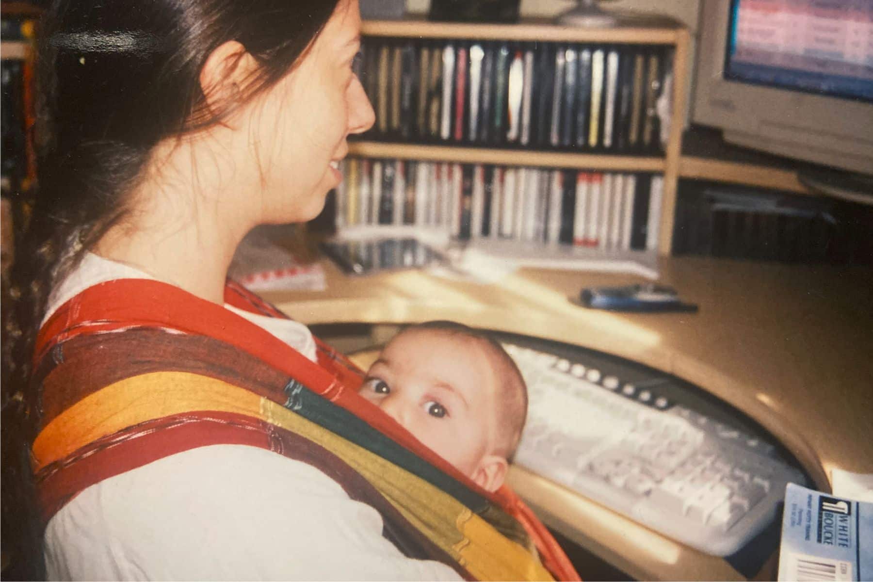 Baby Ada at computer004 - Wrap Your Baby